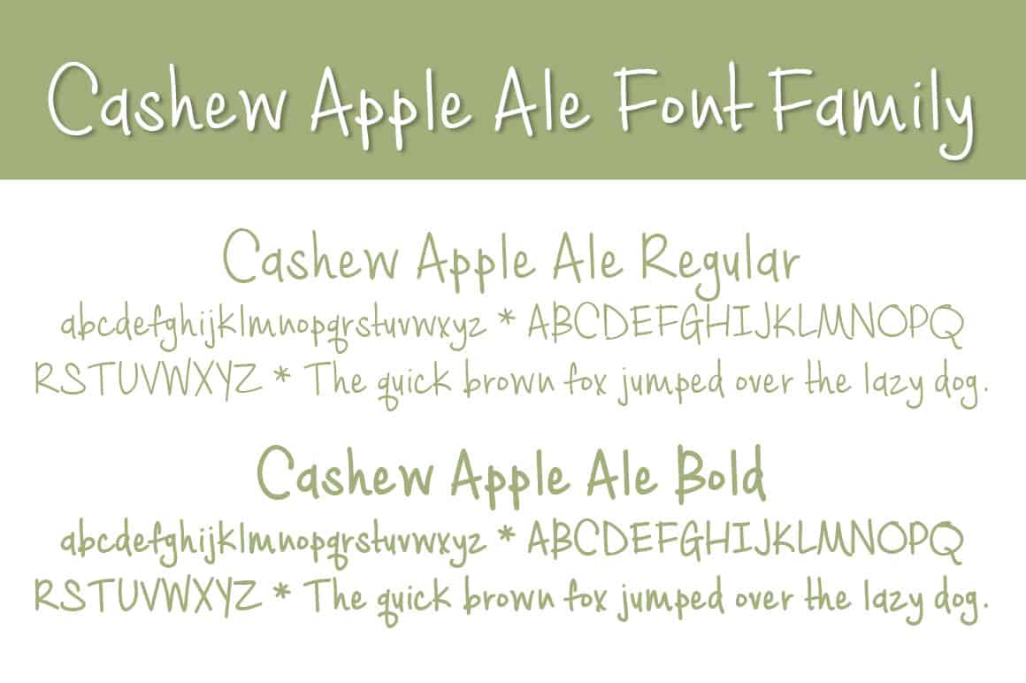 Cashew Apple Ale Font Family - Brittney Murphy Design