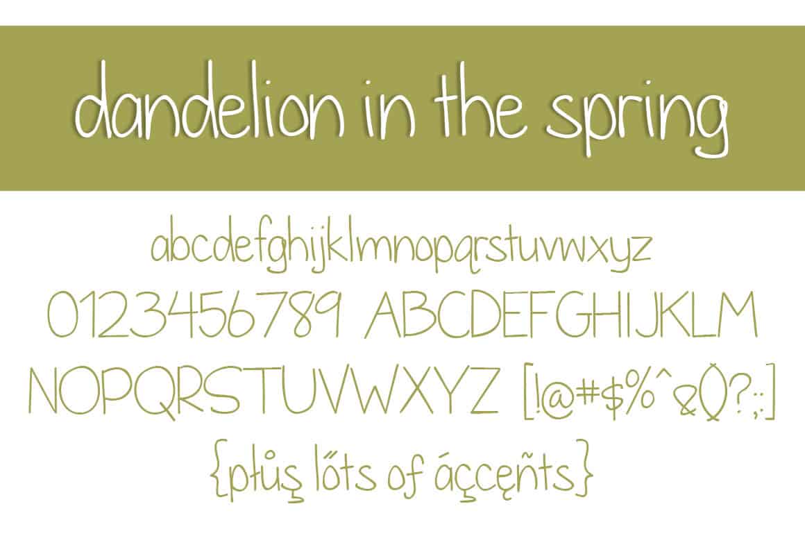Dandelion in the Spring Font - Brittney Murphy Design