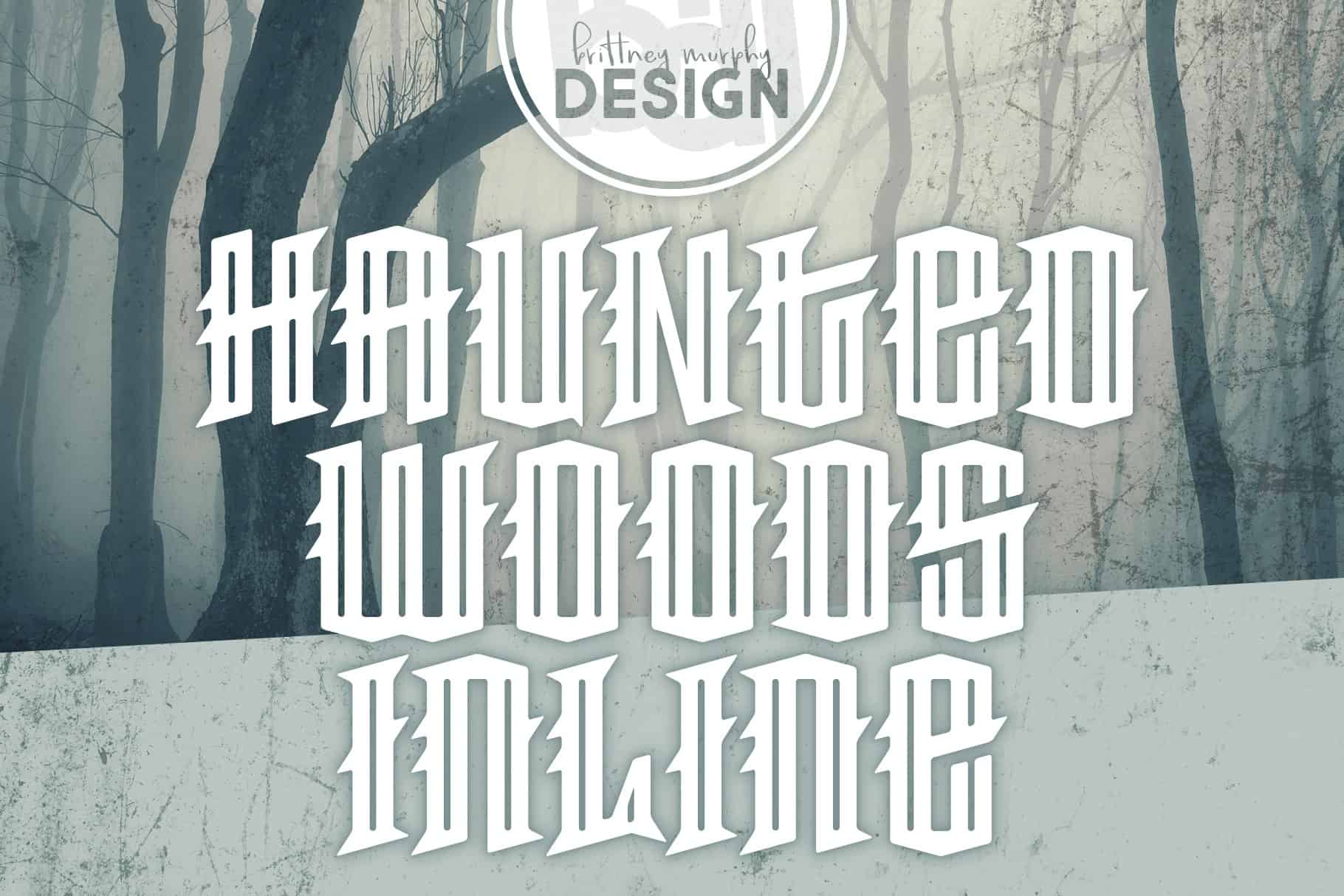 Haunted Woods Inline Font - Brittney Murphy Design