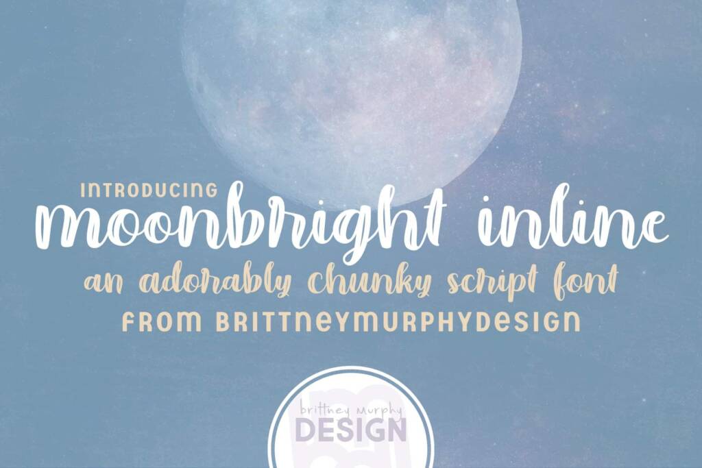 Moonbright Inline Font - Brittney Murphy Design