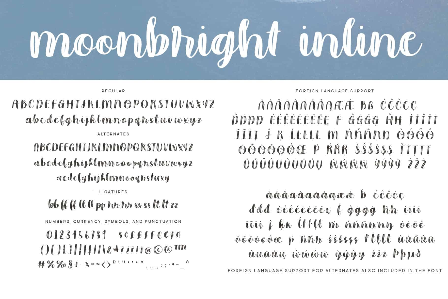Moonbright Inline Font - Brittney Murphy Design