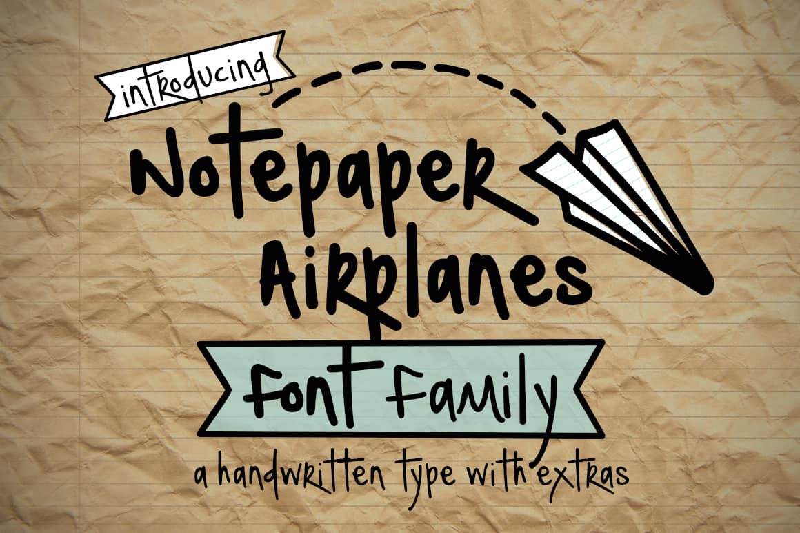 Notepaper Airplanes Font Family - Brittney Murphy Design
