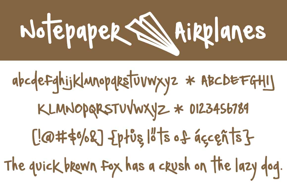 Notepaper Airplanes Font Family - Brittney Murphy Design