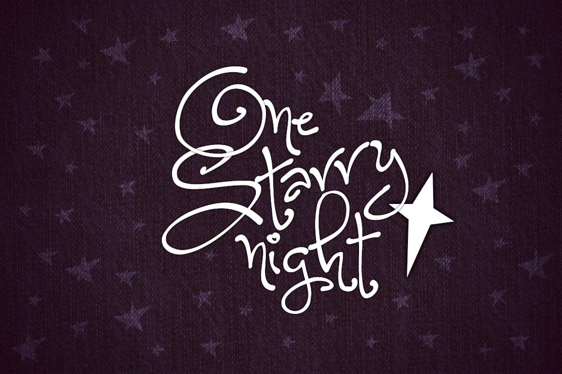 One Starry Night Font - Brittney Murphy Design