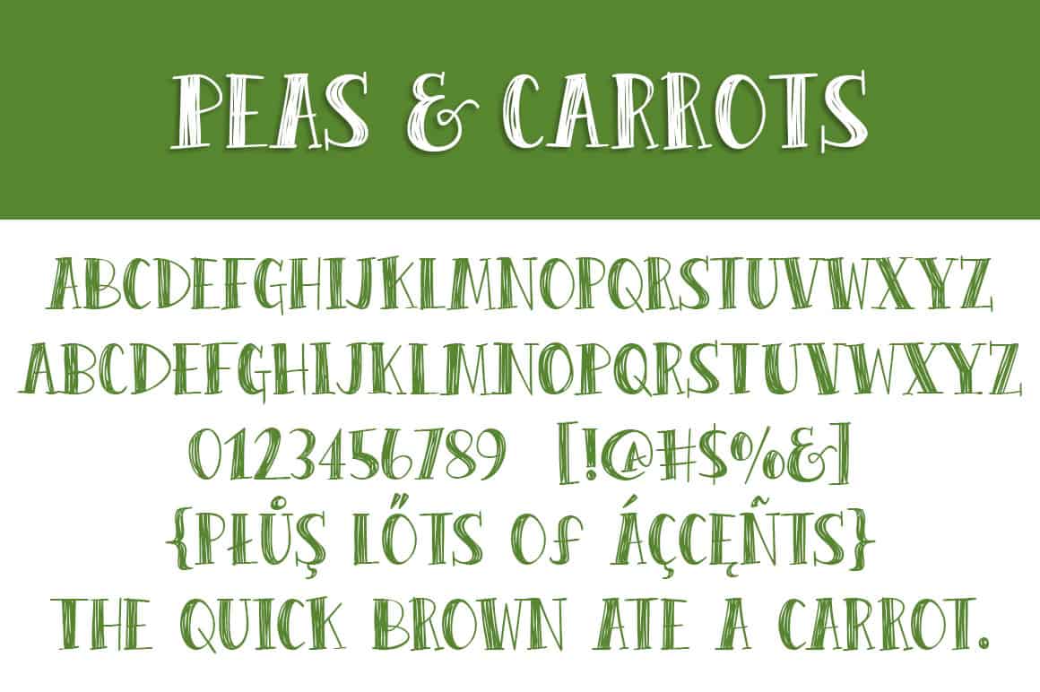 Peas and Carrots Font - Brittney Murphy Design