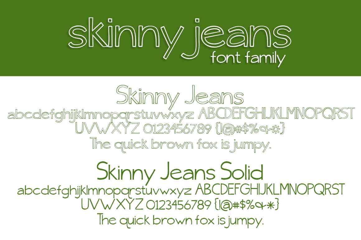 Skinny Jeans Font Family - Brittney Murphy Design