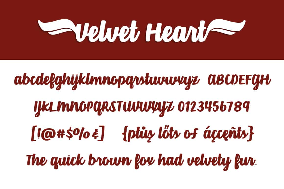 Velvet Heart Font - Brittney Murphy Design