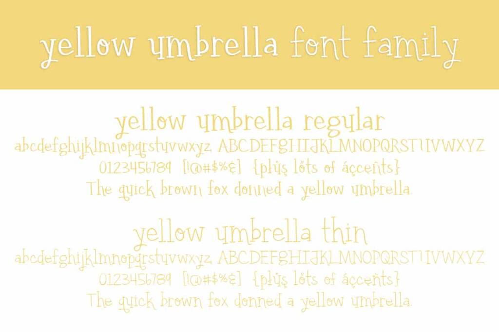Yellow Umbrella Font Family - Brittney Murphy Design