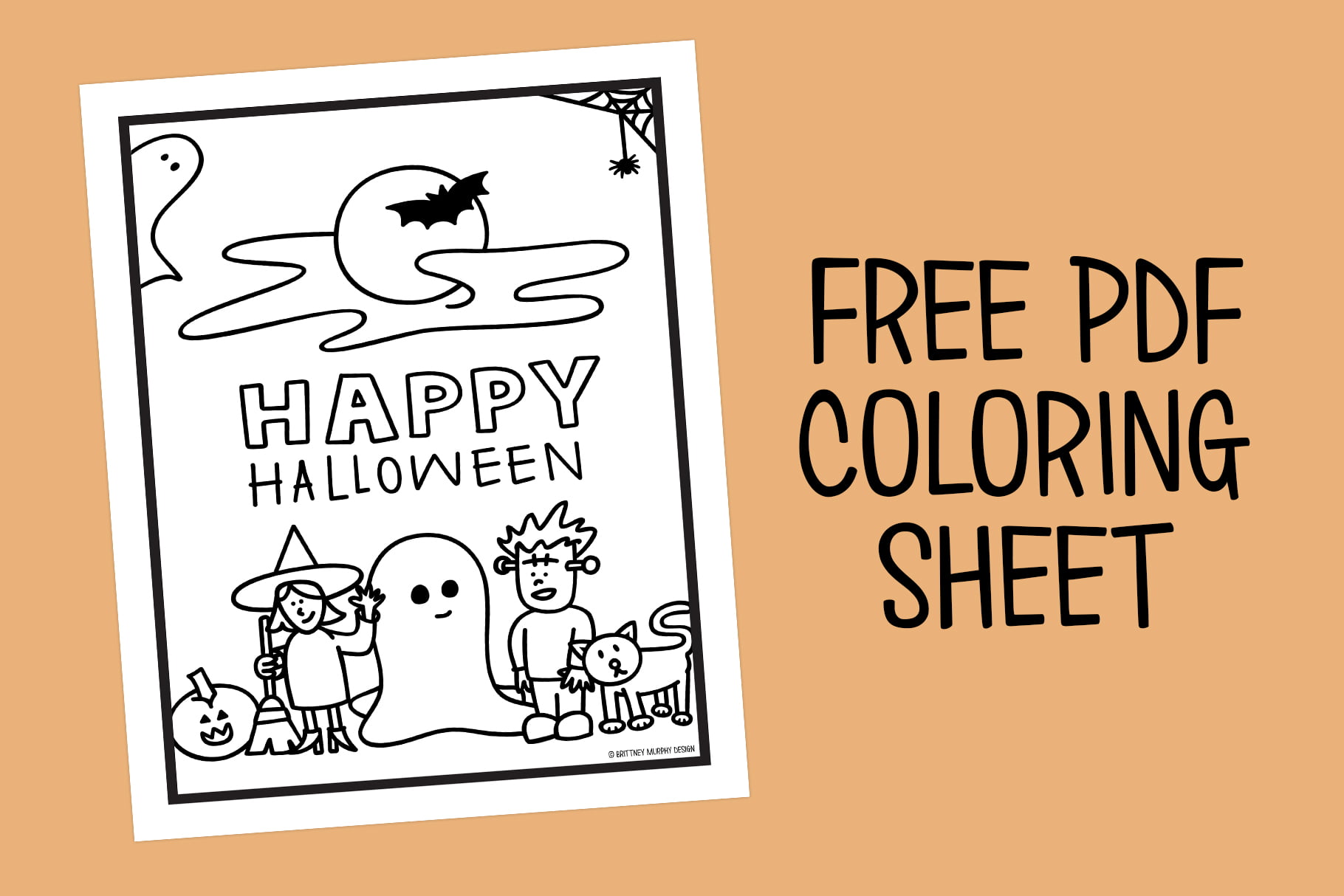 Free Halloween Coloring Page - Brittney Murphy Design