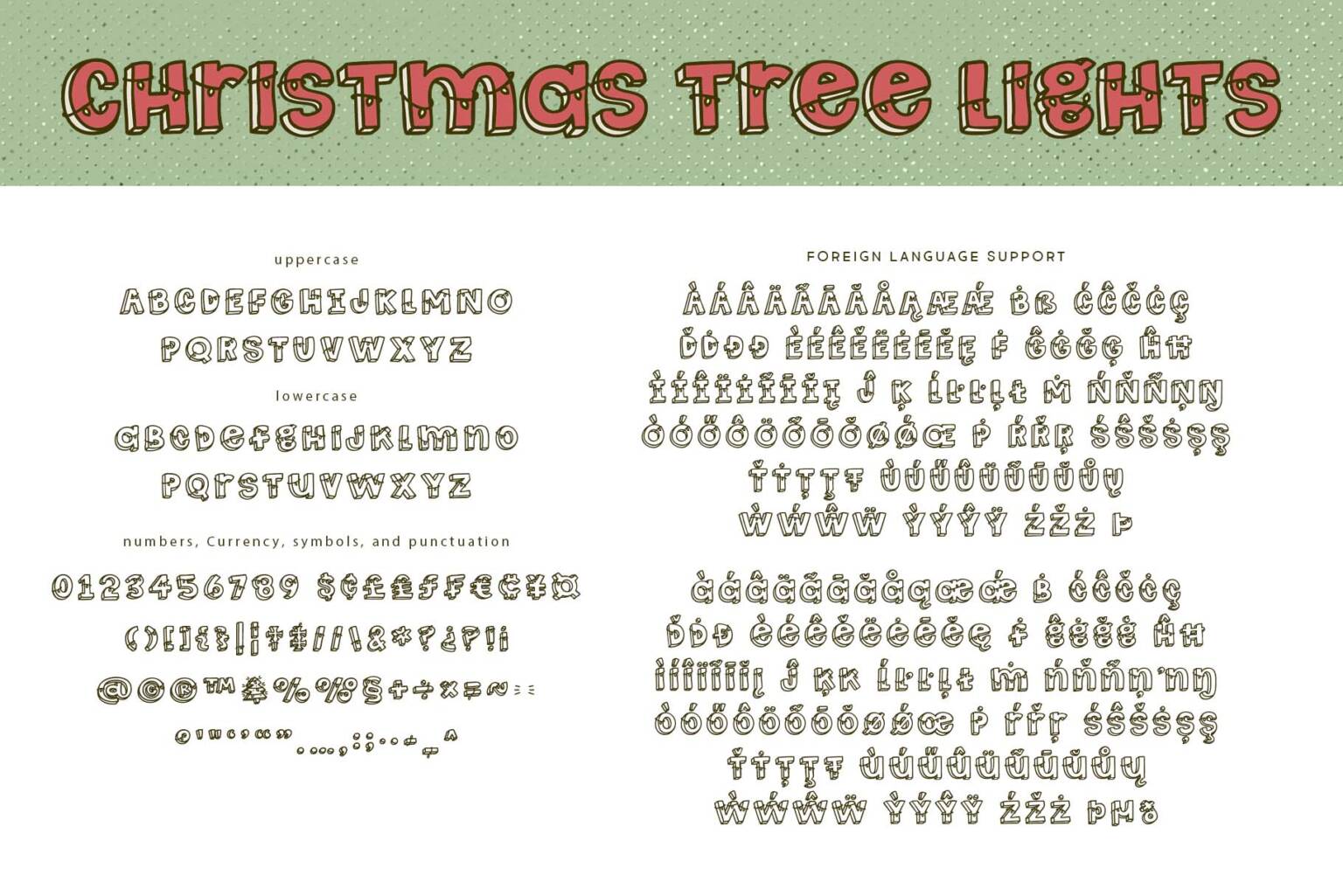 Christmas Tree Lights Font - Brittney Murphy Design