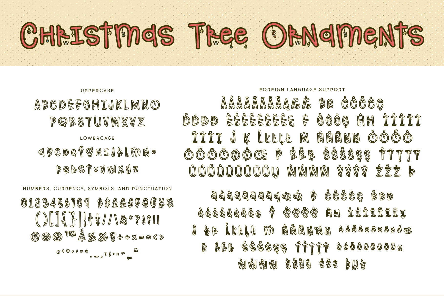 Christmas Tree Ornaments Font - Brittney Murphy Design