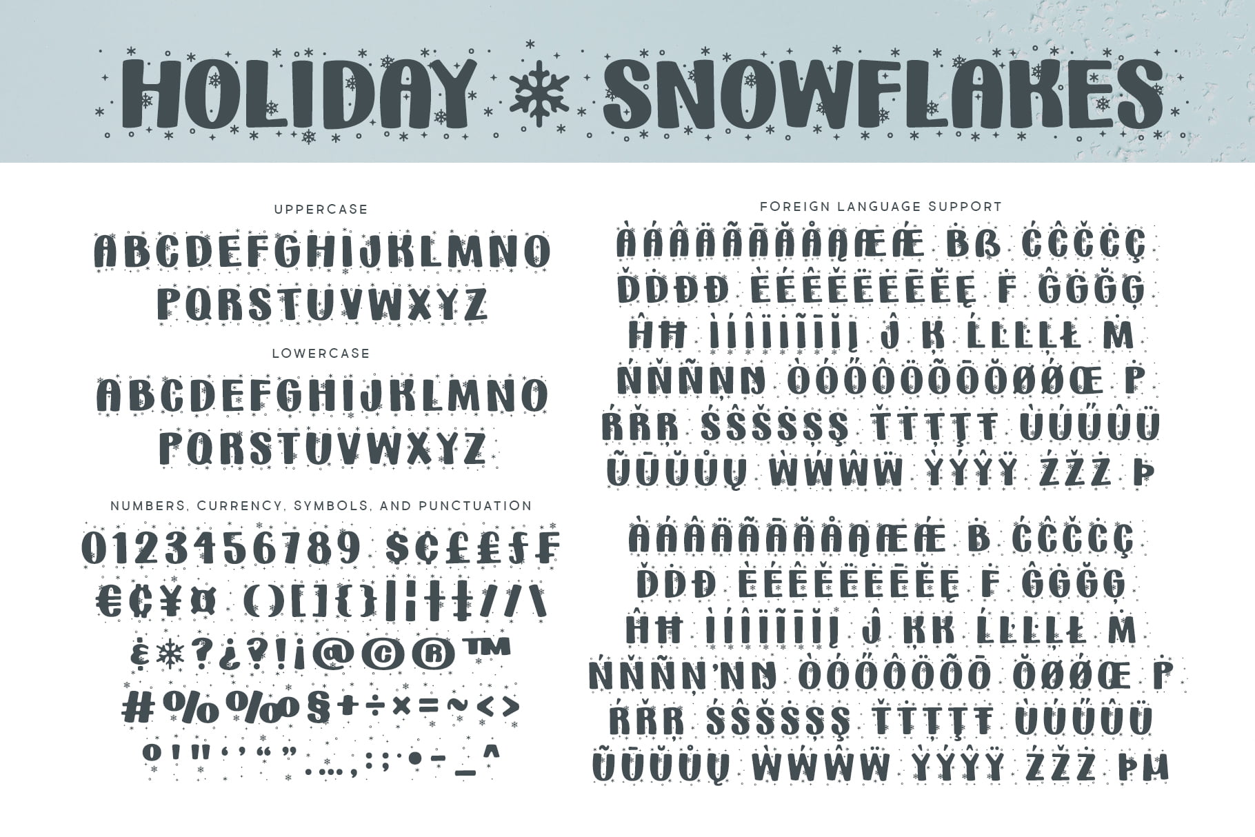 Holiday Snowflakes Font - Brittney Murphy Design