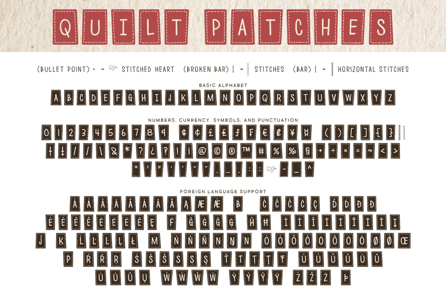 Quilt Patches Font - Brittney Murphy Design