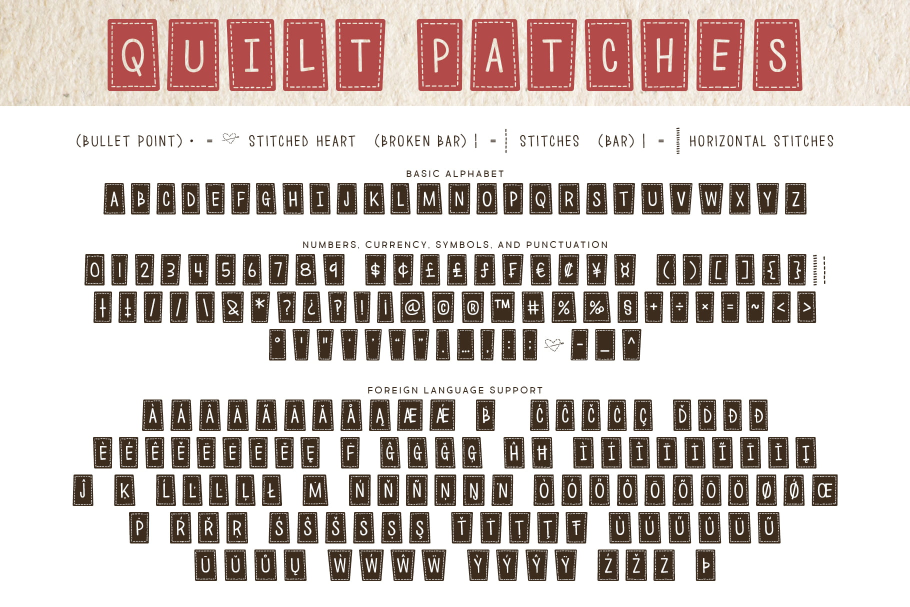 Quilt Patches Font - Brittney Murphy Design