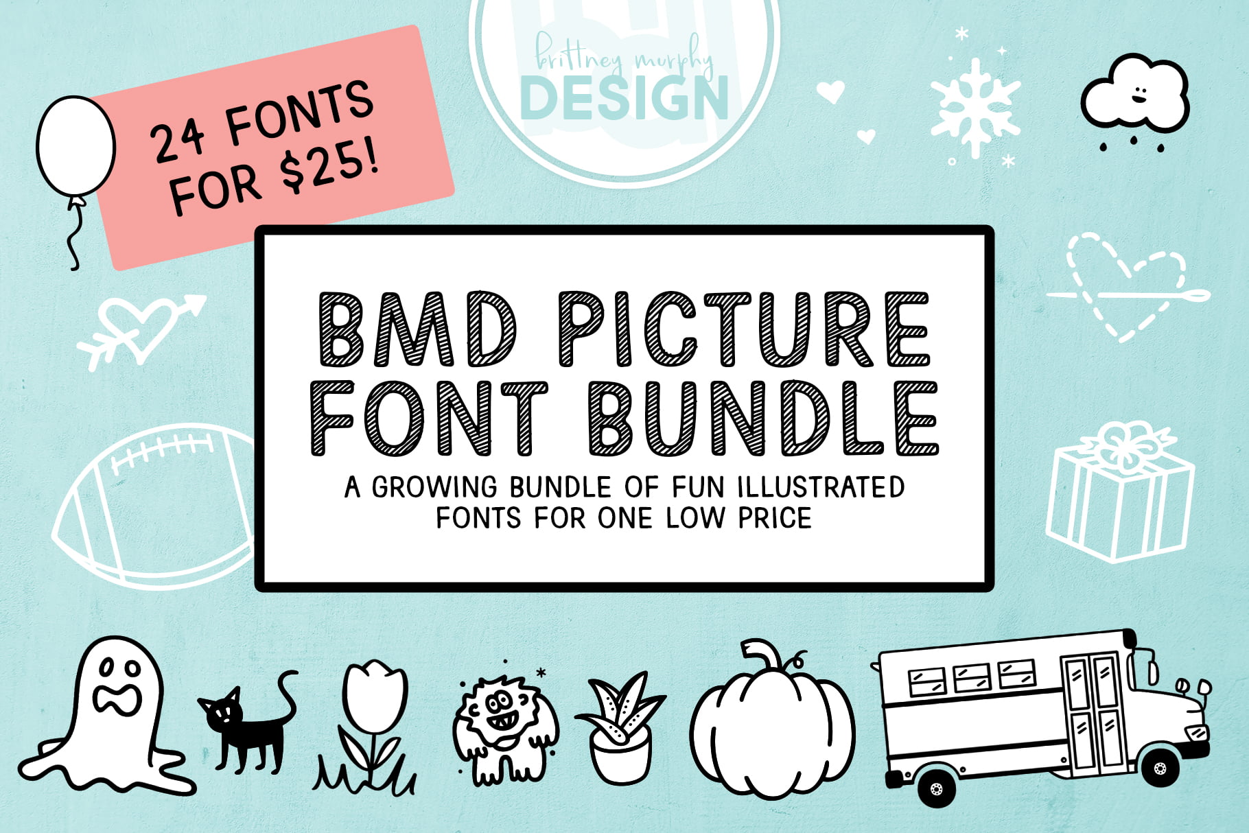 BMD Picture Fonts Bundle - Brittney Murphy Design