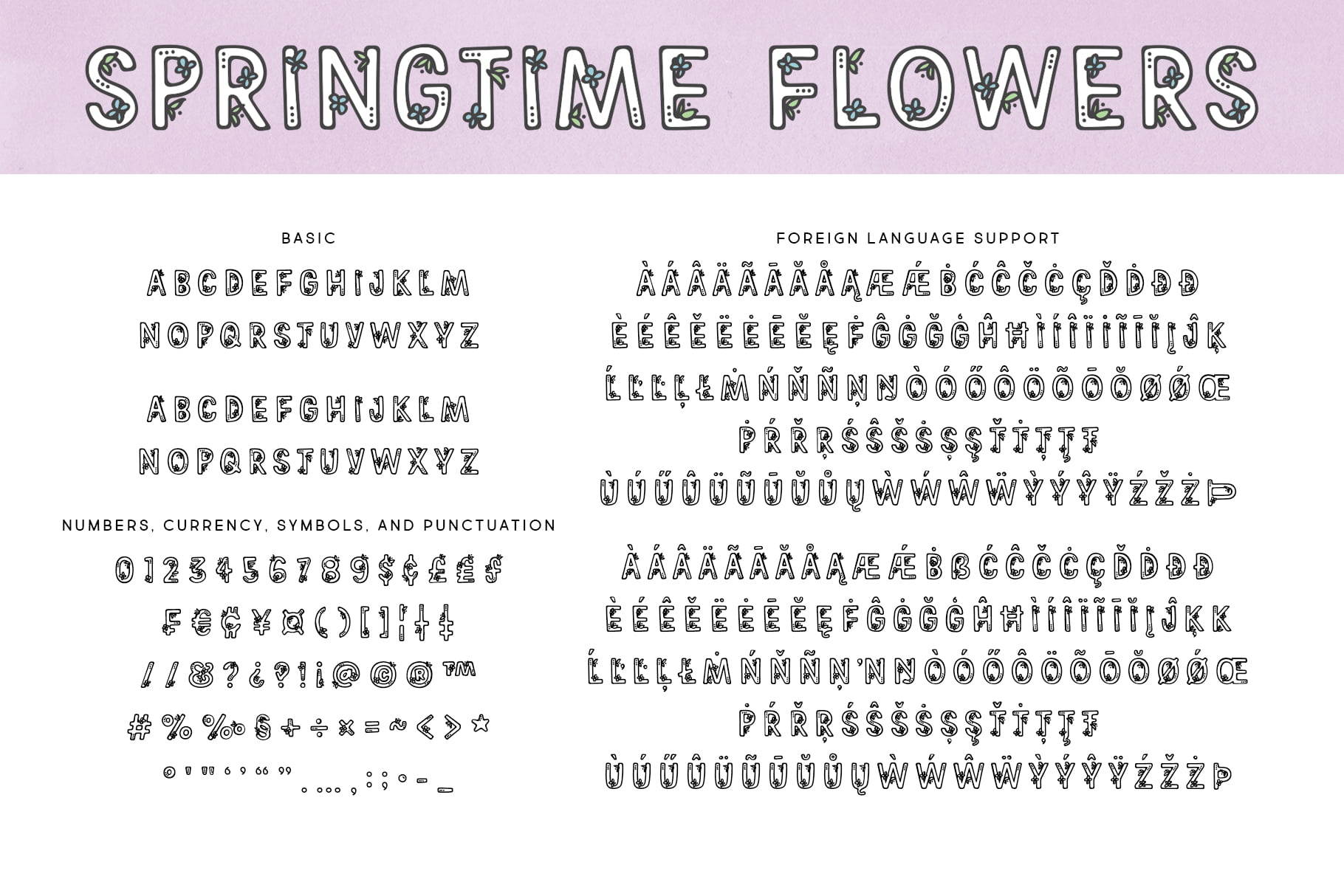 Springtime Flowers Font - Brittney Murphy Design