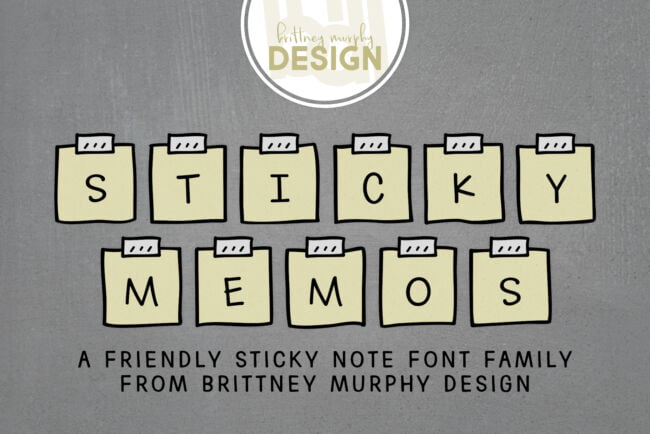 Sticky Memos Font Family - Brittney Murphy Design