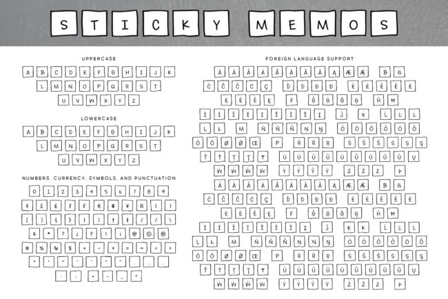 Sticky Memos Font Family - Brittney Murphy Design