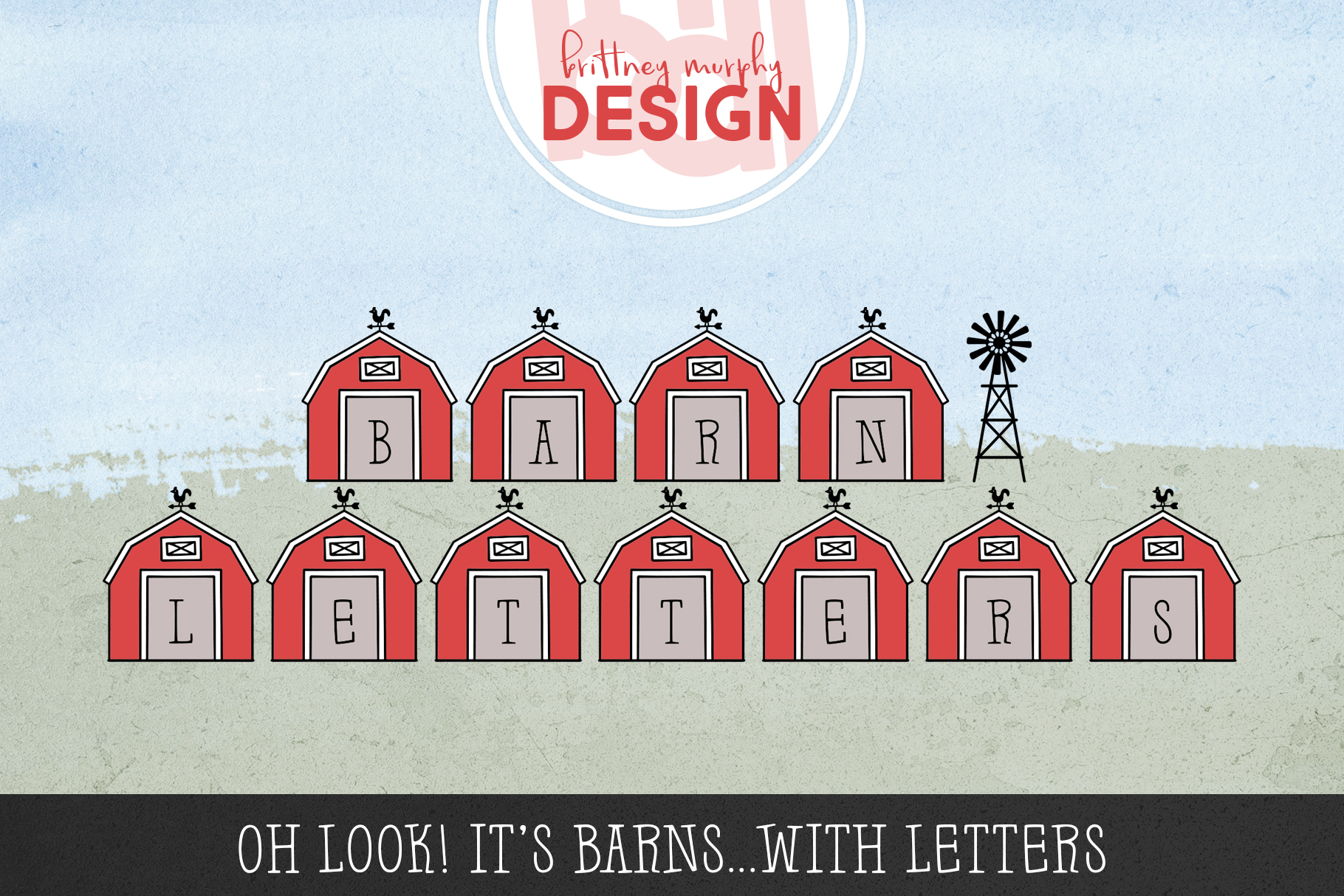Barn Letters Font Family - Brittney Murphy Design