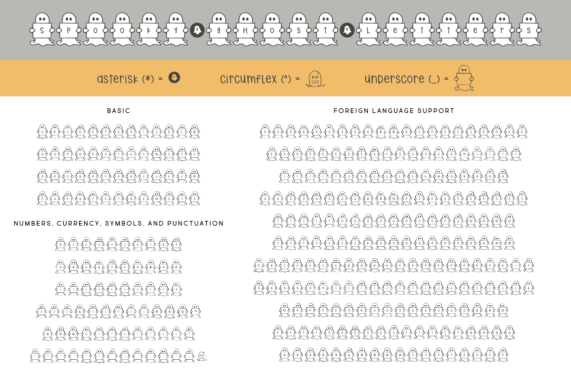 Spooky Ghost Letters Font - Brittney Murphy Design